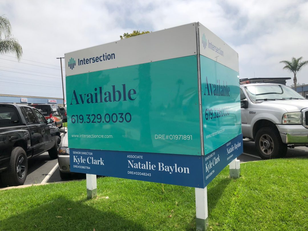 V-Shaped Commercial Real Estate Signs in San Diego CA Lease Properties ...